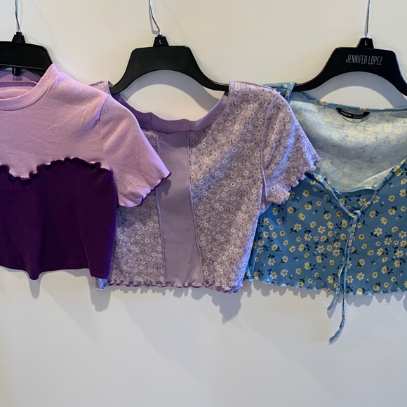 Aeropostale | Tops | Bundle Of 3 Cute Crop Tops Purple Blue Medium ...